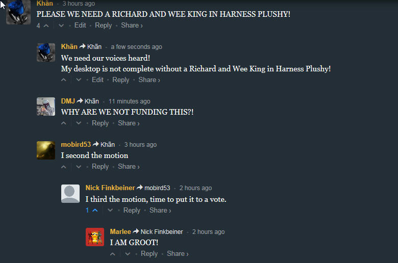 Looking For Group - Richard and Wee King in Baby Harness Plushy movement.